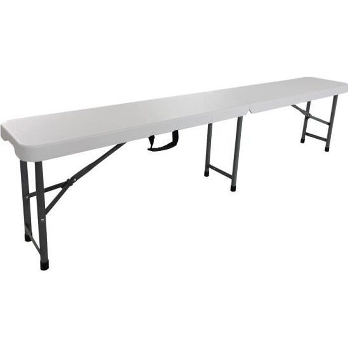 Banc de Jardin Pliable Portable en Résine - Gardiun New Koln - Blanc ...