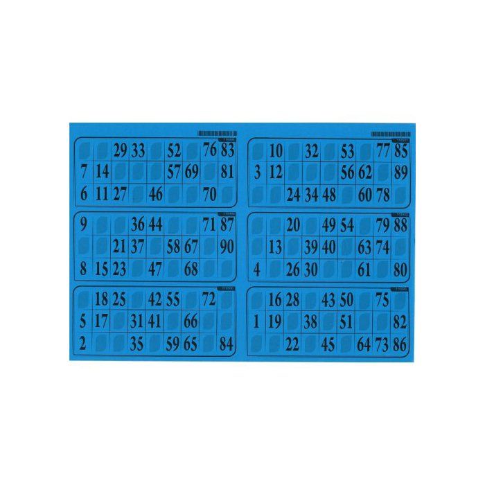 Carton Loto plaque de 6 Traditionnel, bleu turquoise - Planche multi ...