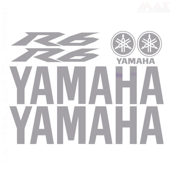 7 stickers YAMAHA R6 – GRIS CLAIR – sticker YZF R6 600 EXUP - YAM406 ...