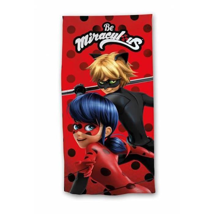Miraculous LadyBug Serviette de Plage Fille - Rouge - Cdiscount Maison