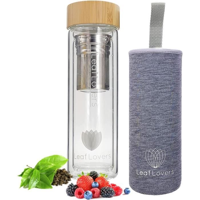 Leaf Lovers Bouteille De Thé Avec Passoire À Emporter | Thermos Verre À ...