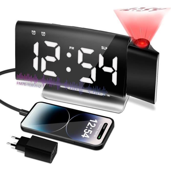 Radio Réveil Projecteur Plafond 4 Luminocité de écran et 3 de ...