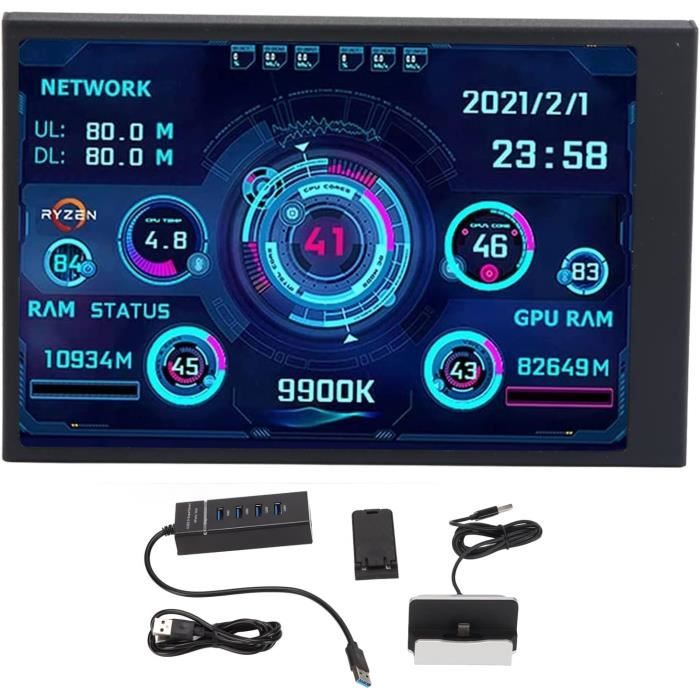 Mini Écran Ips Usb 3,5 Pouces Pour Pc Cpu, Moniteur De Température De ...