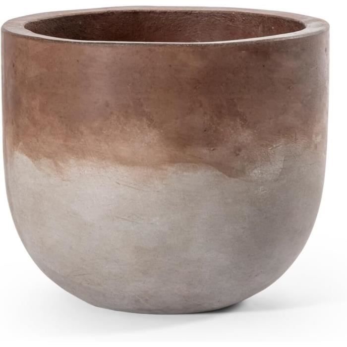 Pot de fleurs en béton - antigel - intérieur et extérieur - Dora marron ...