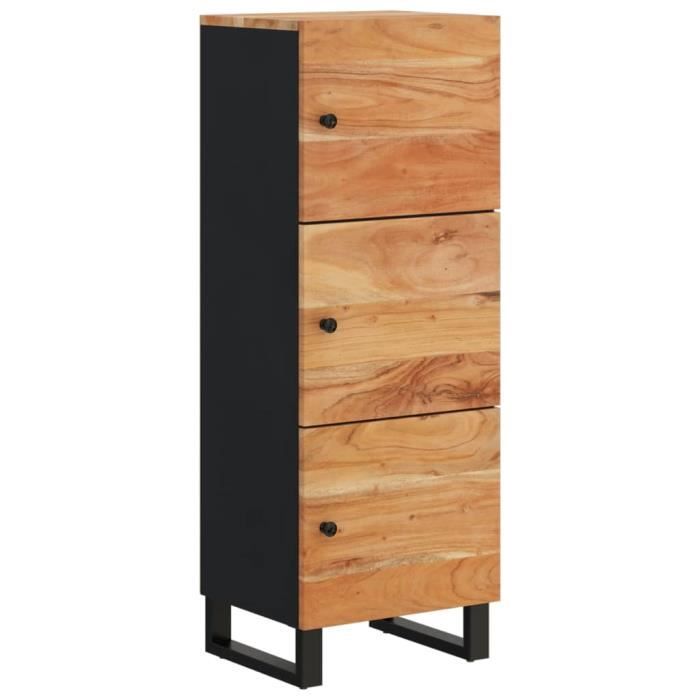 YAJ-Buffet avec 3 portes 40x33x110 cm bois massif d'acacia et fer ...