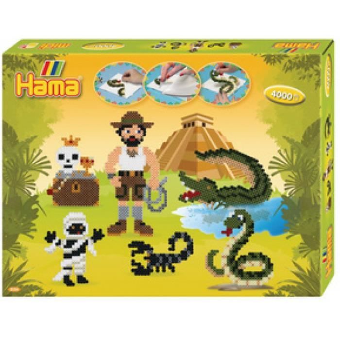HAMA - Boite "L'aventurier" - 4000 perles à repasser taille MIDI et 2 ...