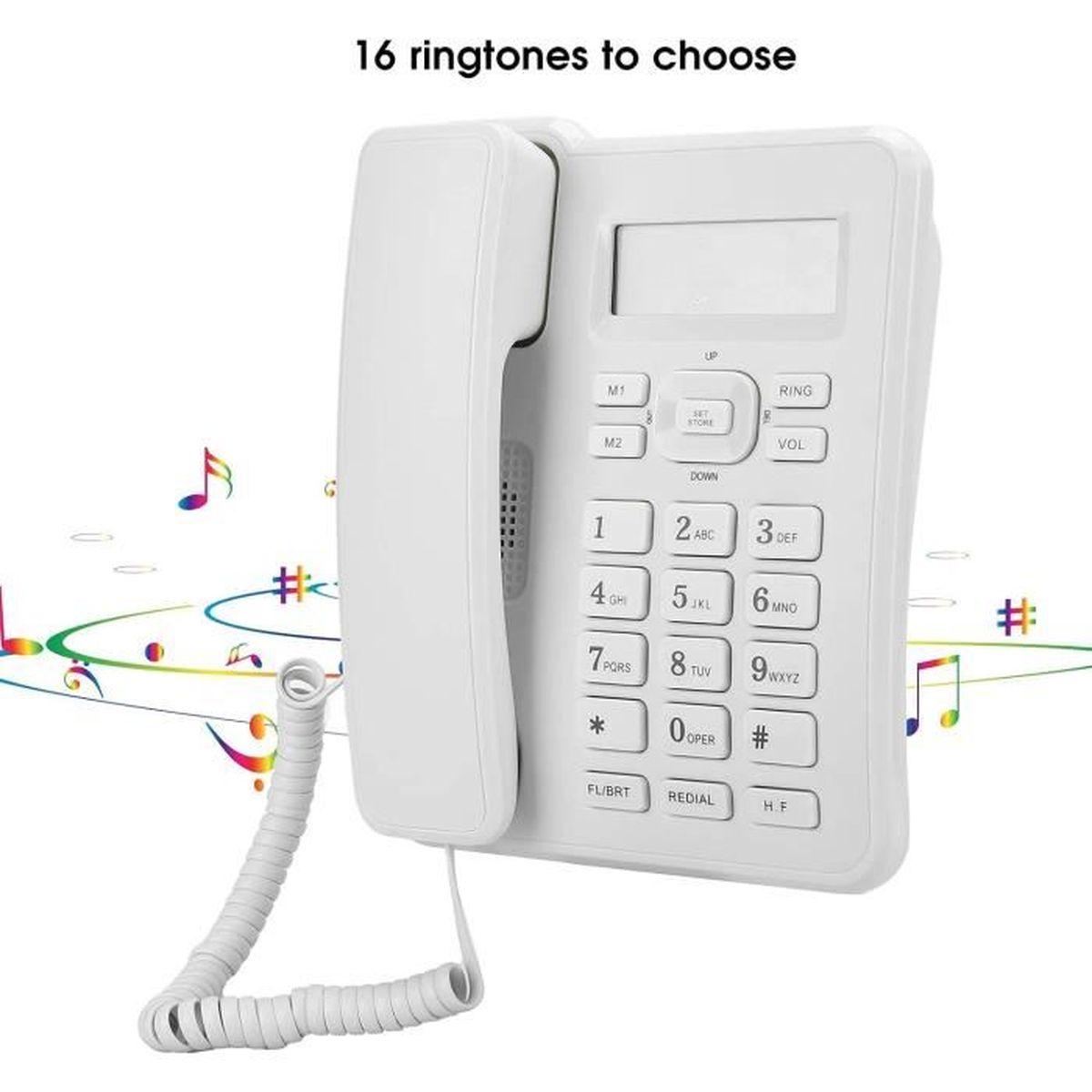 Téléphone Câblé,Téléphone Fixe Avec Répondeur,Téléphone Dtmf-Fsk Dual ...