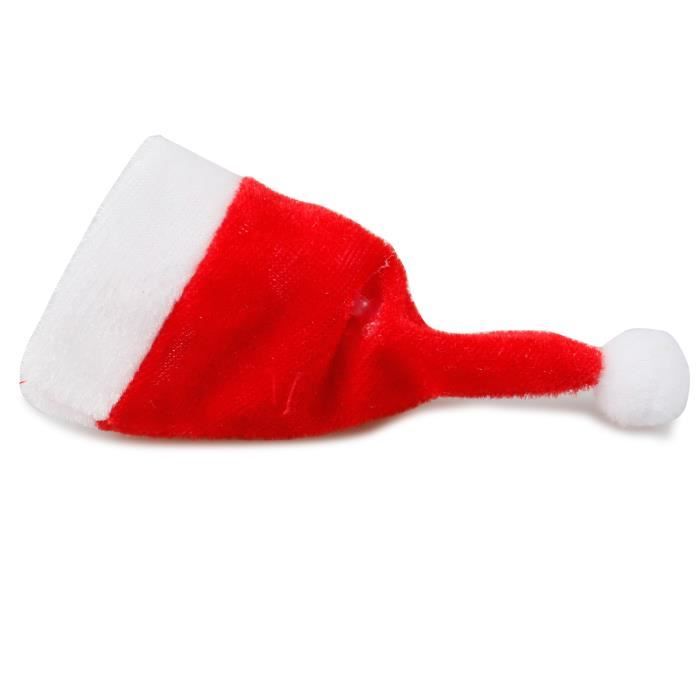 TRIXES Lot de 10 Mini Bonnets de Père Noël pour Flûtes Verres à ...