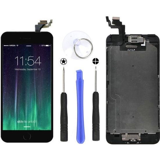 Écran LCD - iPhone 6 - Noir - 4,7 pouces - Avec bouton Home - Kit d ...