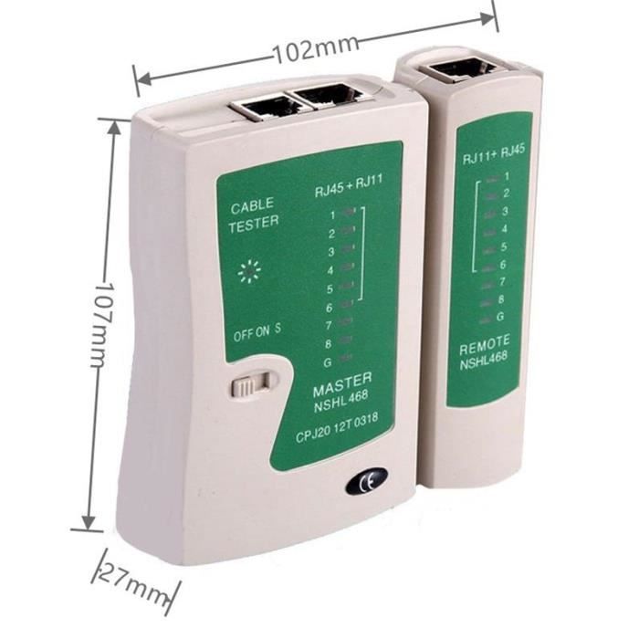 Testeur de câble réseau RJ45 RJ12 RJ11 Cat5 Cat6 UTP LAN, outil de ...