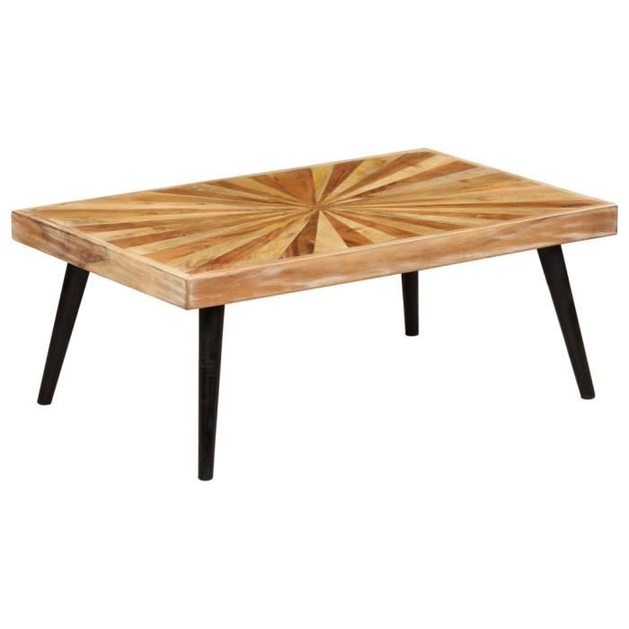 SIB Table basse Bois de manguier massif 90x55x36 cm - AKO7542050323669 ...