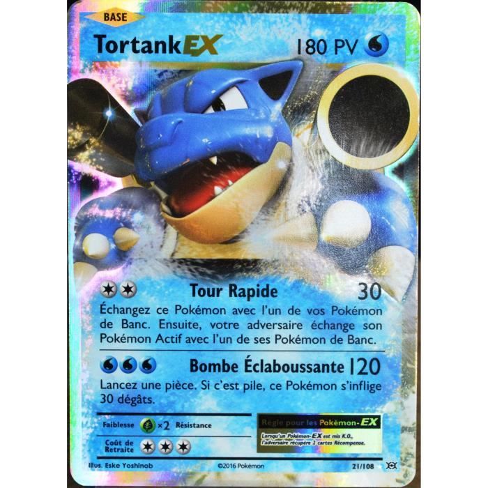 Carte Pokémon 21-108 Tortank EX 180 PV XY - Evolutions - Cdiscount Jeux ...