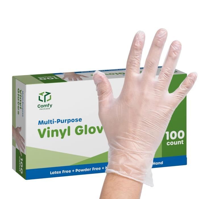 100 Gants Jetables En Vinyle Transparent Sans Poudre - L…[n303 ...