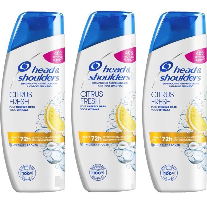 LOT DE 3 - Head & Shoulders Citrus Fresh Shampoing - 285 mL - Cdiscount Au quotidien