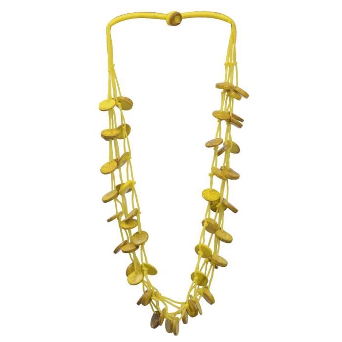 Collier de Monde Multicouches Coquille de Noix de Coco Collier Ras du ...