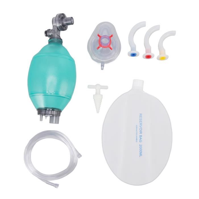 HURRISE Insufflateur manuel Kit de réanimation manuelle d'urgence pour ...