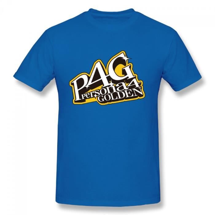 Persona 4 Kanji Tatsumi Chibi Logo Homme Col rond Coton Manche courte T ...