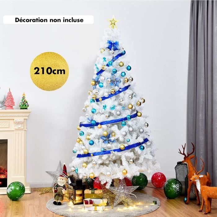 Sapin de Noël Artificiel - RELAX4LIFE - 210CM - Arbre de Noël en PVC ...