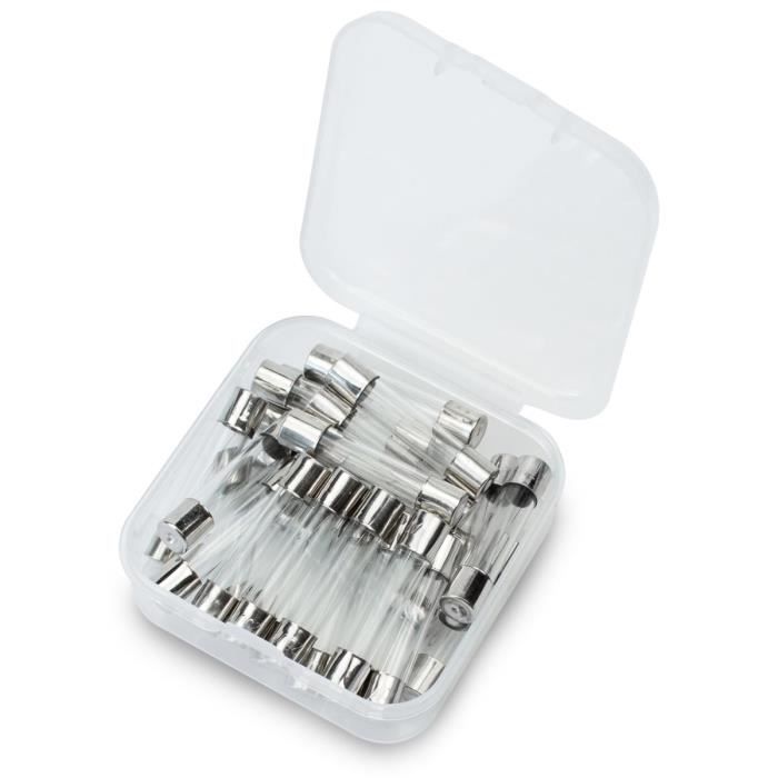 25Pcs Fusible En Verre À Fusion Rapide 6 * 30Mm 250V 10A Kit De Combinaison De Fusibles De Tube ...