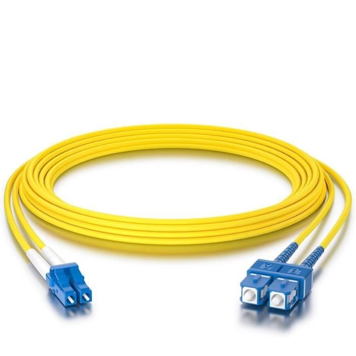 Os2 Sc À Lc Câble Fibre Optique 10M, 9-125 Monomode Duplex Jarretière Optique Lszh Pour Sfp ...