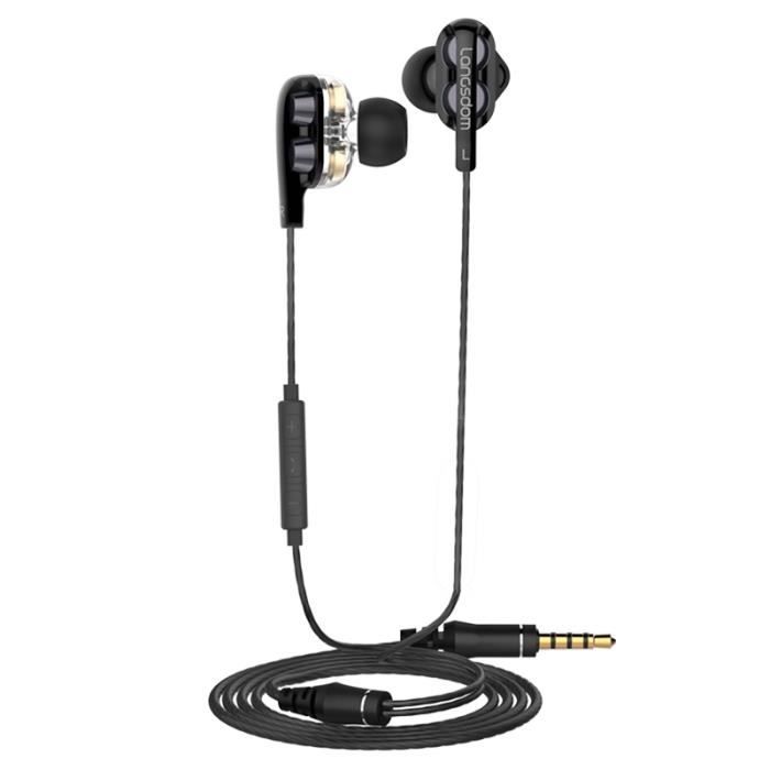 Écouteur Bluetooth Langsdom Double bobine mobile avec casque de blé ...