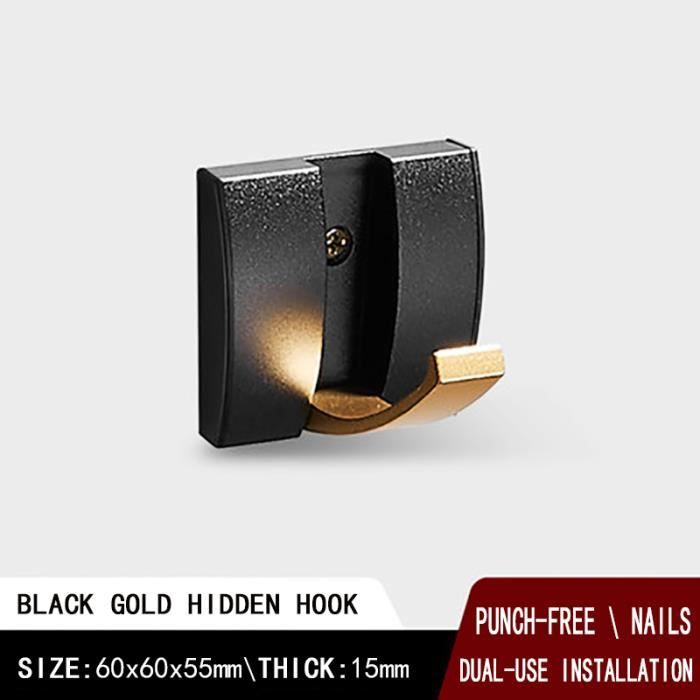 PATERE,BLACK GOLD 1--Crochets muraux pour porte Robe, noir, doré, porte ...