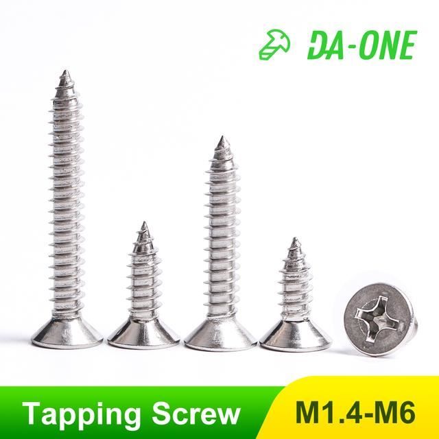 VIS,M4 20pcs-35mm--Vis Phillips à tête plate en acier inoxydable, vis autotaraudeuse cruciforme ...