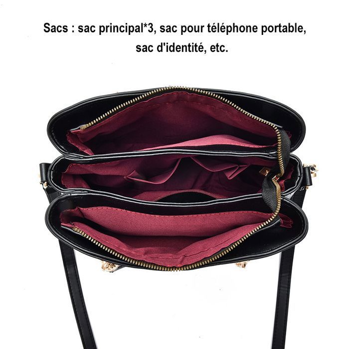 Sac à Main Femme Sac Porté Main Epaule en PU Cuir Sac à Bandoulière ...