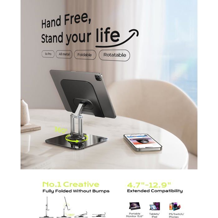 Support Tablette Bureau Pour iPad Pro 12.9 Et Samsung Tab 4-12.9 Pouces ...