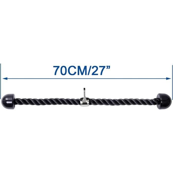 Corde Triceps - Biceps - 70 cm - Nylon Tressé - Poignée Caoutchouc ...