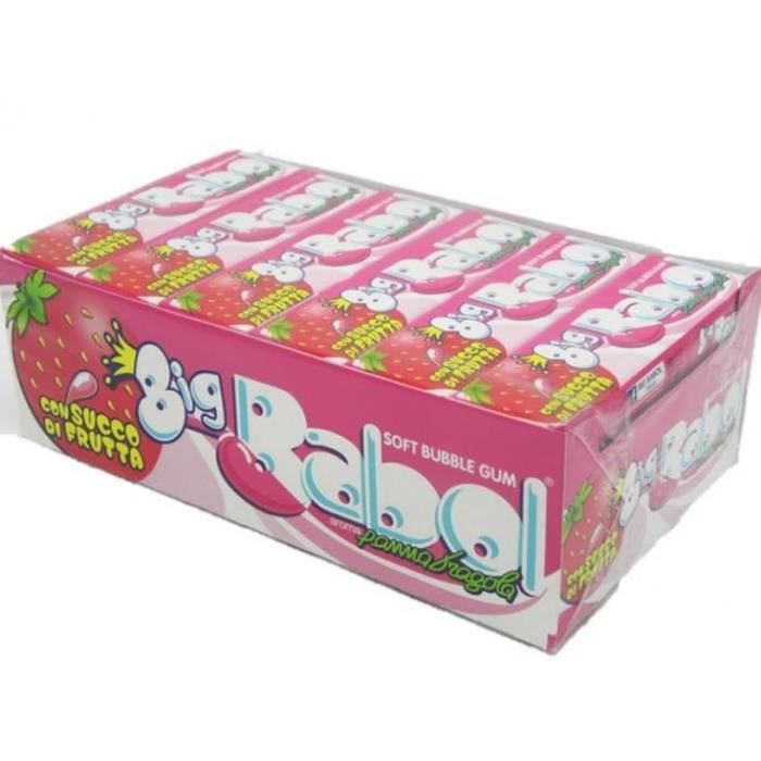 BIG BABOL CHEWING GUMS STRAWBERRY CREAM X24 - Cdiscount Au quotidien