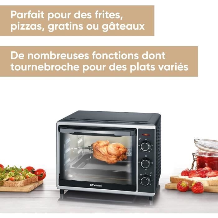 Mini-Four À Chaleur Tournante 30 L Avec Tournebroche, Four Posable 1 ...