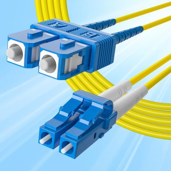 Os2 Sc À Lc Câble Fibre Optique 10M, 9-125 Monomode Duplex Jarretière Optique Lszh Pour Sfp ...