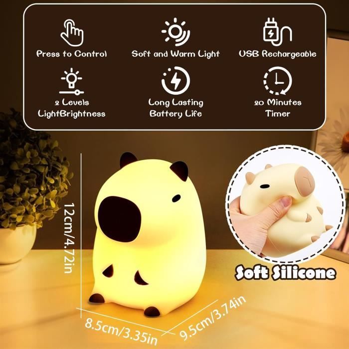 Capybara Veilleuse Enfants, Capybara Touch Control Lampe De Chevet ...