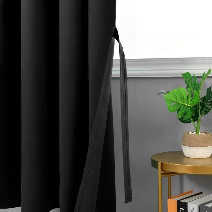 Lot De 2 Rideaux Opaques Avec Galon Fronceur Rideau Thermique Pour ...