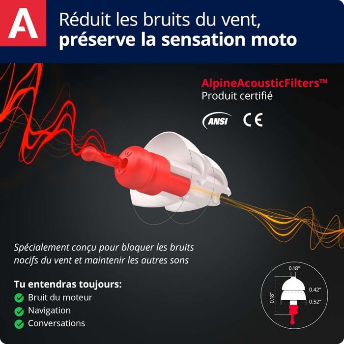 Motosafe Race Bouchons D'Oreilles - Protections Auditives Pour La Moto ...