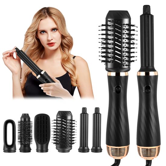 6 en 1 Air styler Ensemble, avec Seche Cheveux Brosse Soufflante Brosse ...