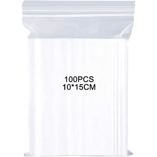Petit Sachet Plastique Transparent 100 PCS Sac Zip Réutilisable Bonne ...