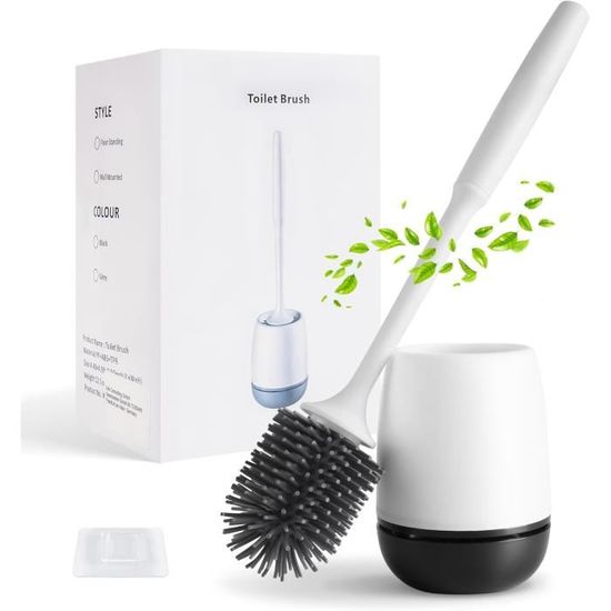 Brosse Wc En Silicone Avec Support Pour Fixation Murale Et Debout - Brosse De Toilette En ...