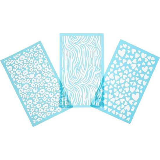 3 Feuilles Sérigraphie Pochoir Auto-Adhésif en Forme De Coeur Pochoirs ...