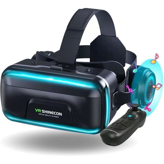 Casque VR, Casque Réalité 3D Virtuelle pour 4.7- 7.2 Android -iOS martphones 3D Films et Jeux ...