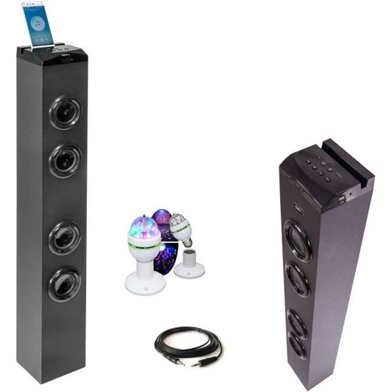 Enceinte BOOST-TOWER100 Colonne Bluetooth Télécommande 100W SD USB AUX ...