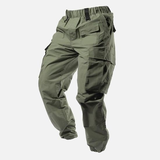 Pantalon de jogging Cargo pour hommes - Vert - Multiples poches - Streetwear Hip Hop - Nouvelle ...