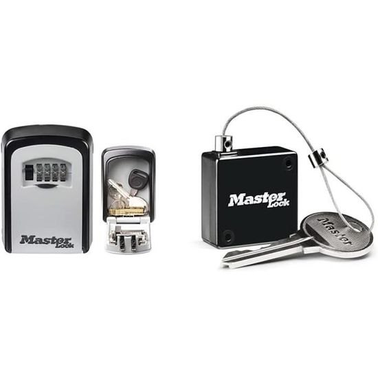 Master Lock Boite à Clés Sécurisée + Câble Rétractable [Medium ...