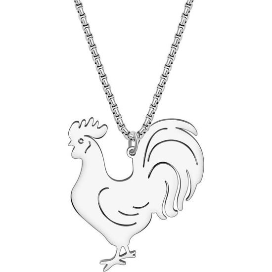 Collier Poulet Poule Coq En Acier Inoxydable Bijoux Animaux De Ferme ...