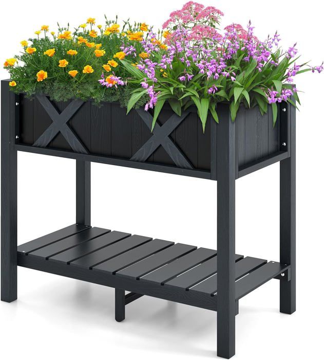 GOPLUS Jardinière sur Pieds avec Trous de Drainage, Étagère de ... GOPLUS Jardinière sur Pieds avec Trous de Drainage, Étagère de ...