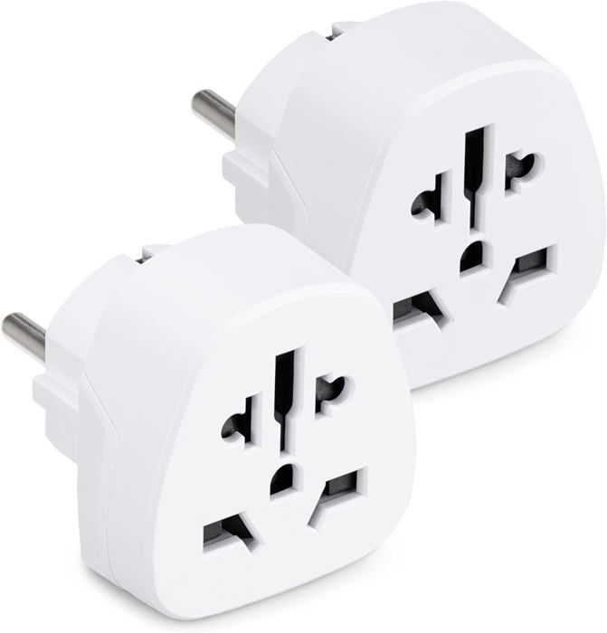 2X Adaptateur Voyage Uk-Adaptateur Compact Schuko-Convertisseur Fiche Royaume-Uni Vers France ...