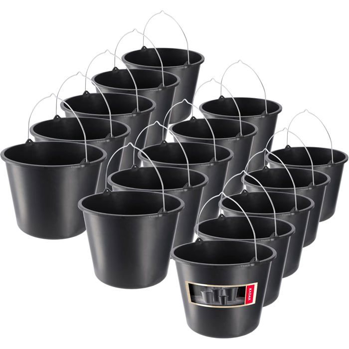 KADAX Construction Site Bucket, 12L, Plastic Mortar Bucket, Water ...
