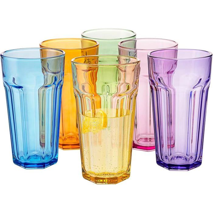 Lot de 6 grands verres à cocktail Cuba Libre TREND 630ml, design rétro ...