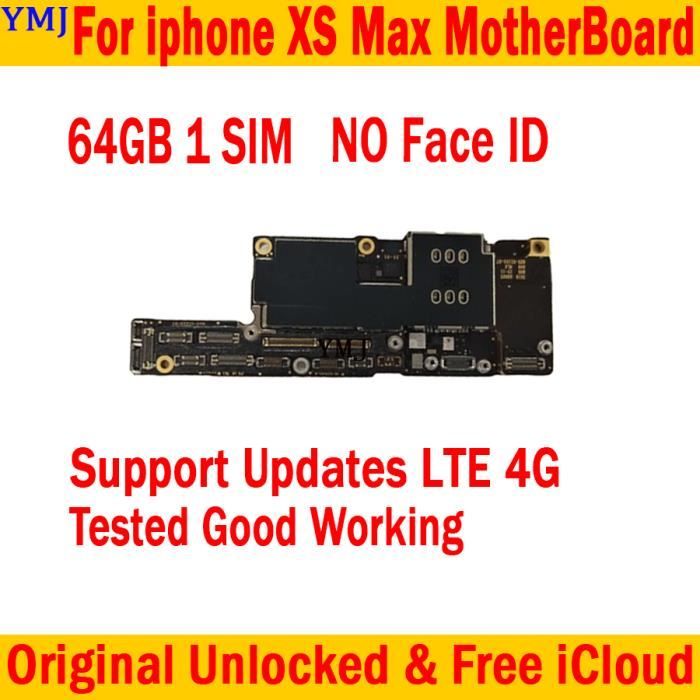 XSMax-64NoFace1Sim-Plaque de Support 100% originale pour iPhone XR, carte mère avec puce ...
